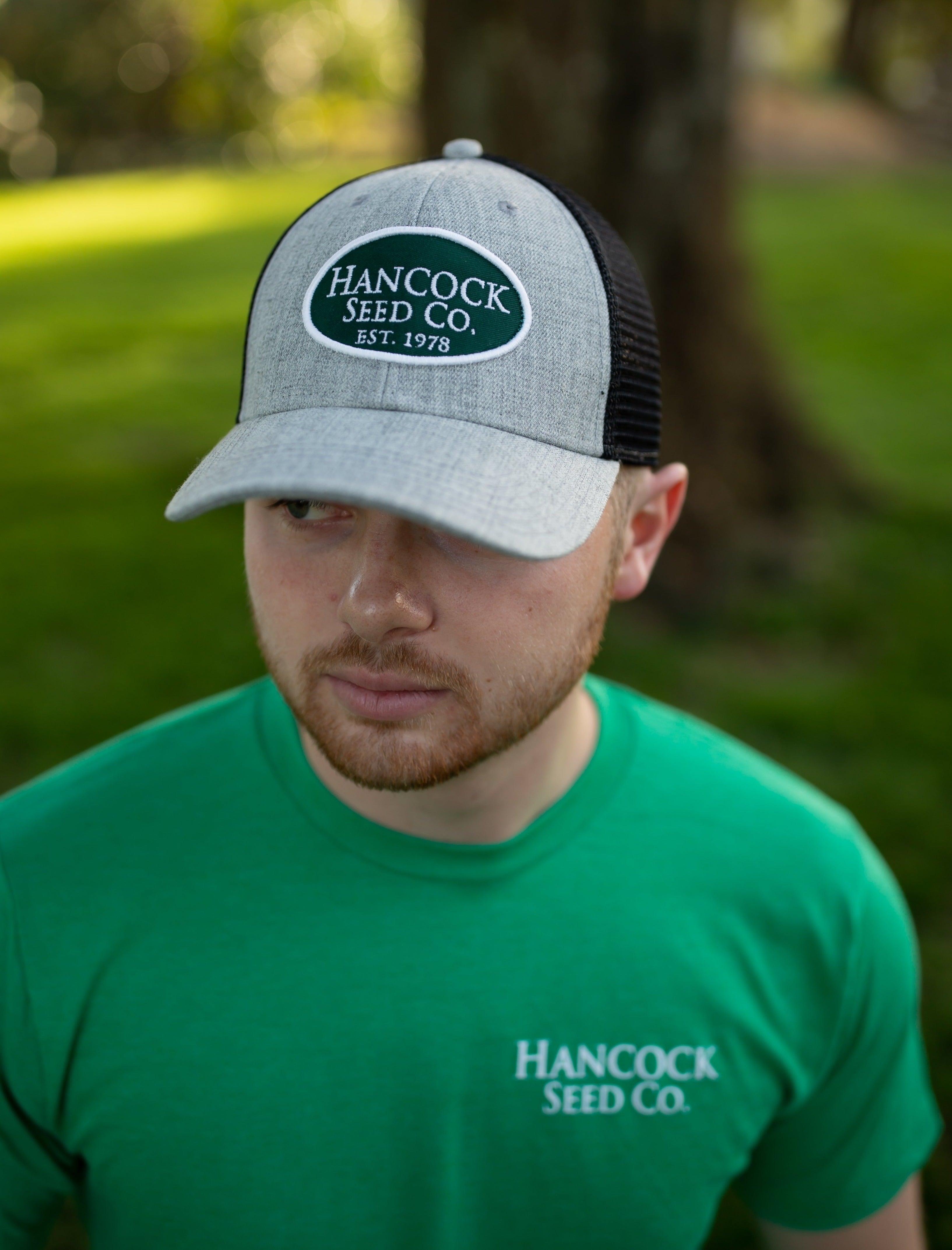 Hancock Roots Snapback Grey Truckers Hat – hancockseed.com