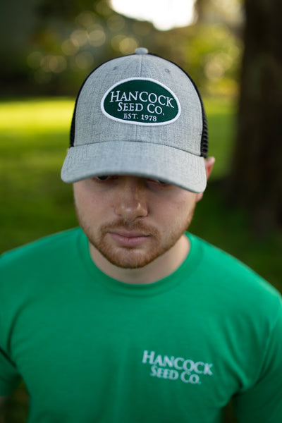 Hancock Roots Snapback Grey Truckers Hat – hancockseed.com
